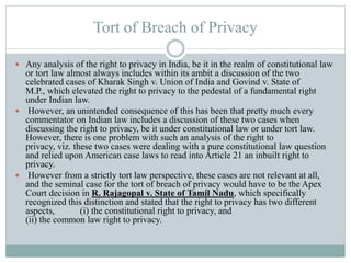 Right to privacy in tort law jeet | PPTX
