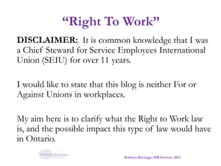 Right To Work Laws Explained | PPTX