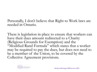 Right To Work Laws Explained | PPTX