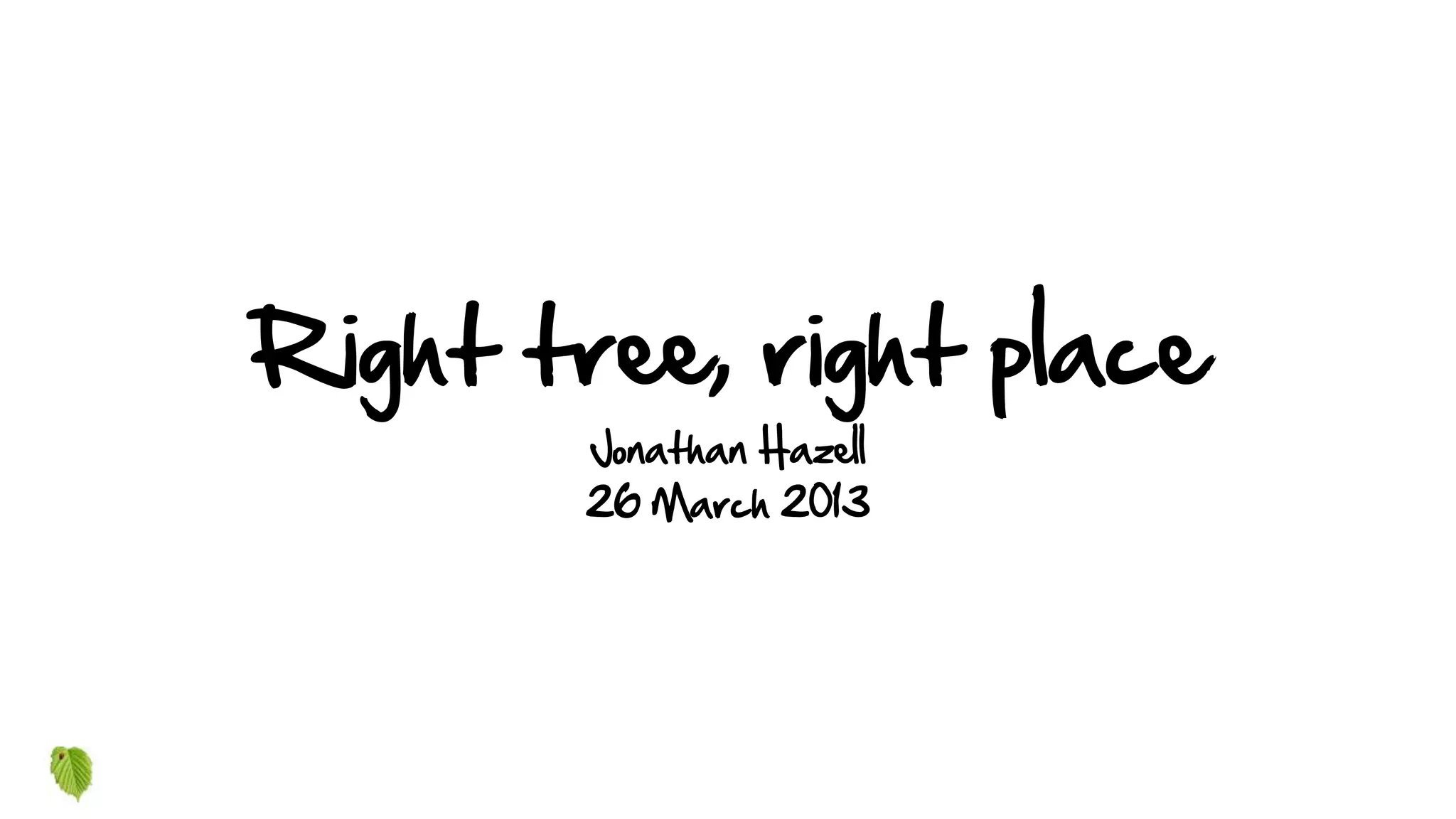 Right tree right place | PDF