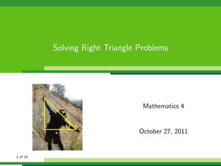 Right triangle problems | PDF