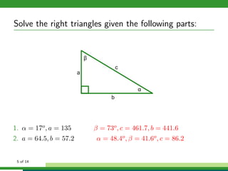 Right triangle problems | PDF
