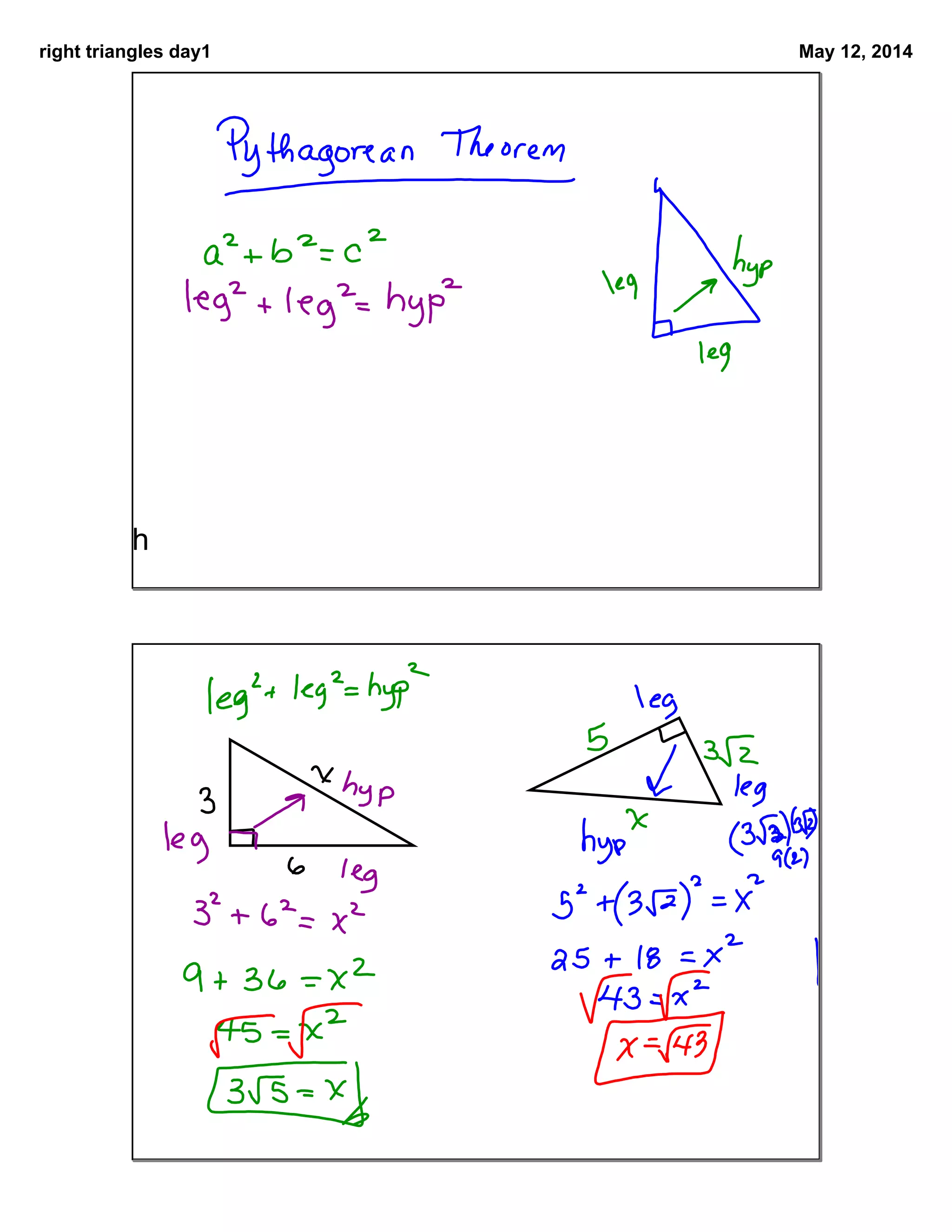 Right triangles day1 | PDF