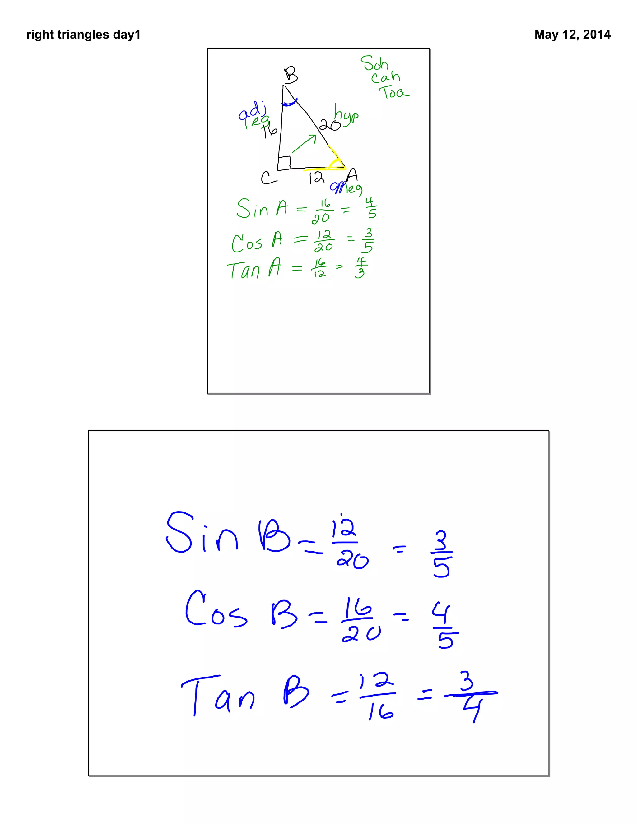 Right triangles day1 | PDF