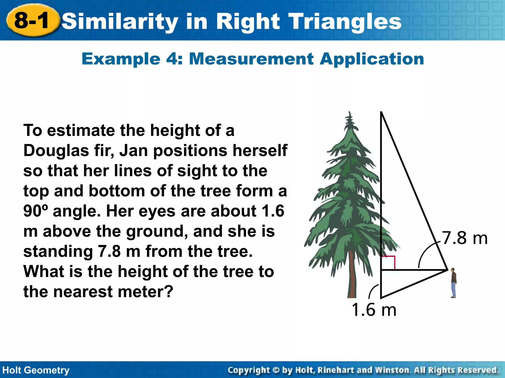 Right triangle similarity | PPT