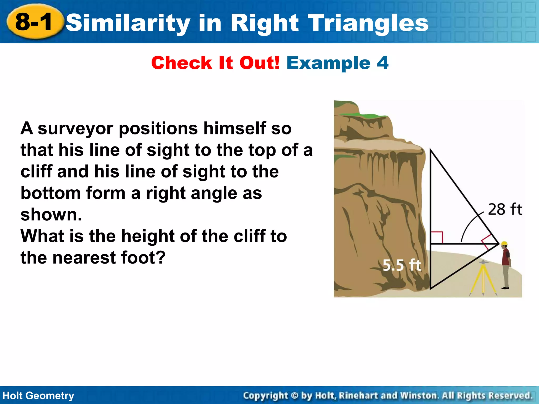 Right triangle similarity | PPT