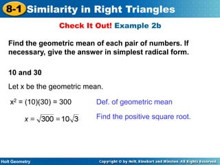 Right triangle similarity | PPT