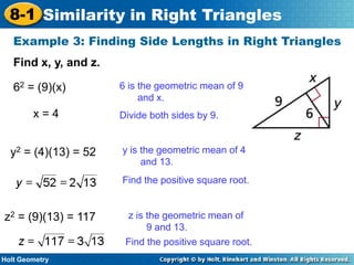Right triangle similarity | PPT