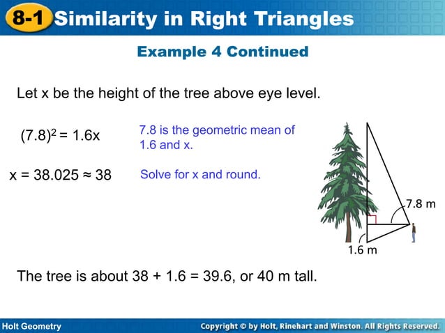 Right triangle similarity | PPT