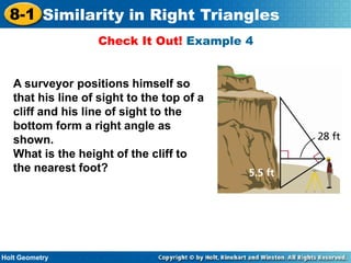 Right triangle similarity | PPT