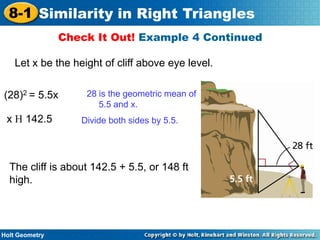 Right triangle similarity | PPT