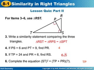 Right triangle similarity | PPT