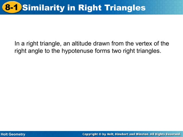 Right triangle similarity | PPT