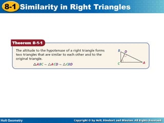 Right triangle similarity | PPT