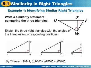 Right triangle similarity | PPT