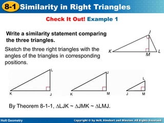 Right triangle similarity | PPT