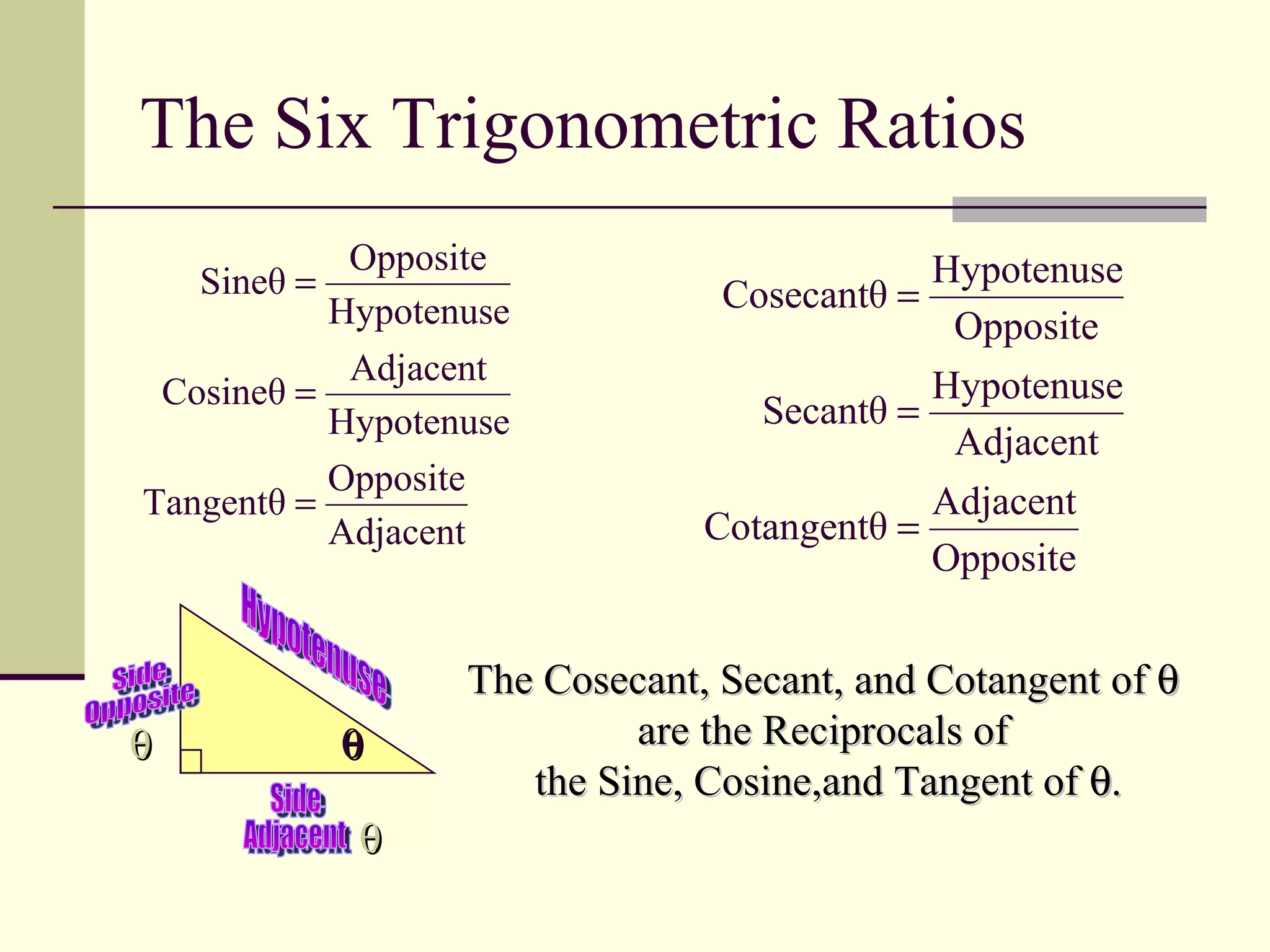 Right triangle trigonometry | PPT