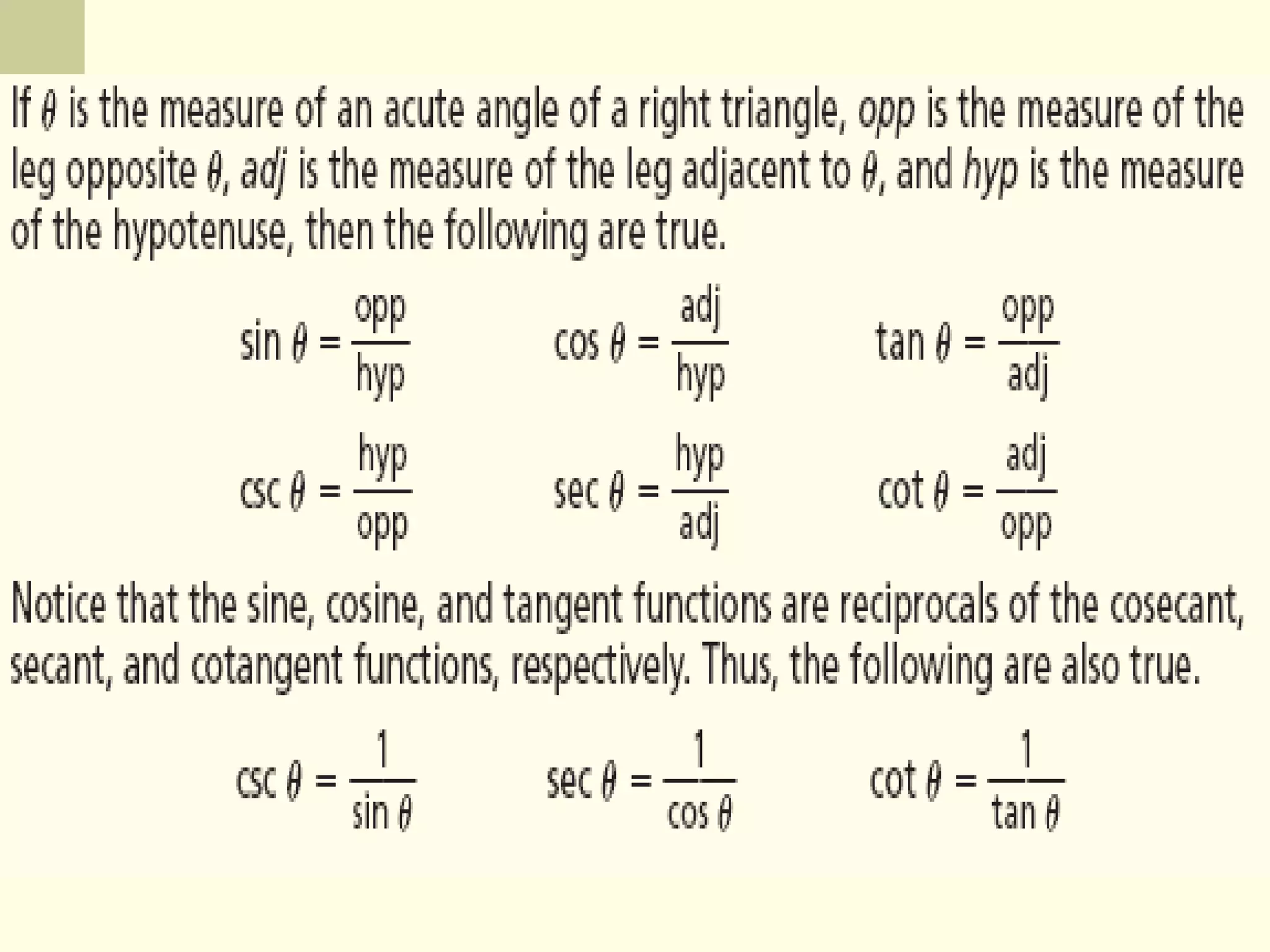 Right triangle trigonometry | PPT