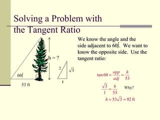 Right Triangle Trigonometry Word Problems
