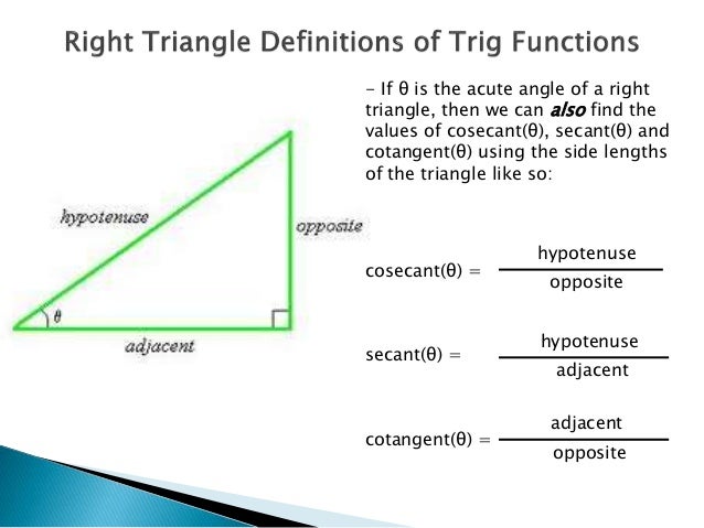 Right Triangle Trigonometry