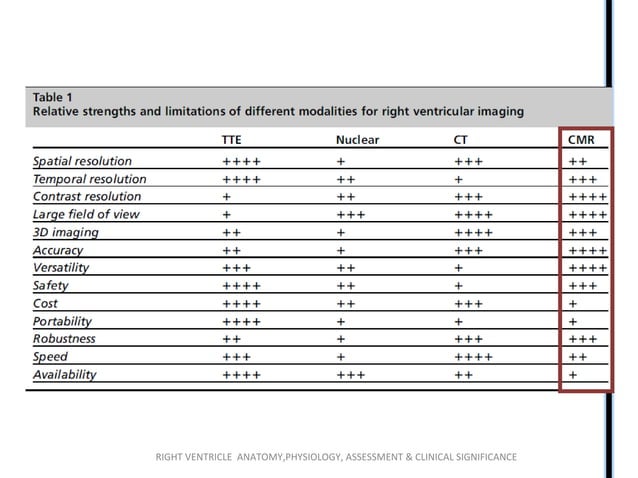 Right ventricle (RV) anatomy and functions