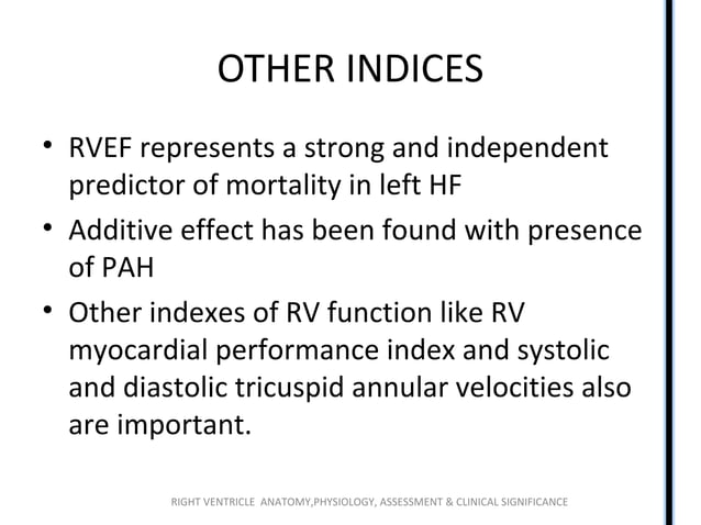 Right ventricle (RV) anatomy and functions
