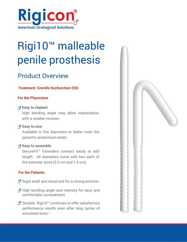 Malleable Penile Prosthesis — Rigicon® Rigi10™ (Malleable Penile Implant)