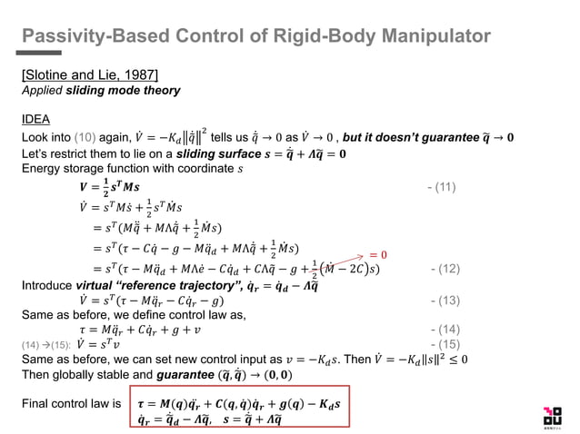 Passivity-based control of rigid-body manipulator | PPT