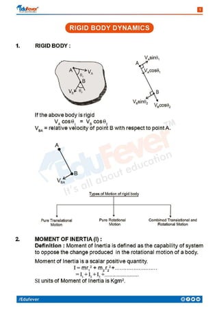 Rigid Body Dynamics - Physics Revision Notes | PDF