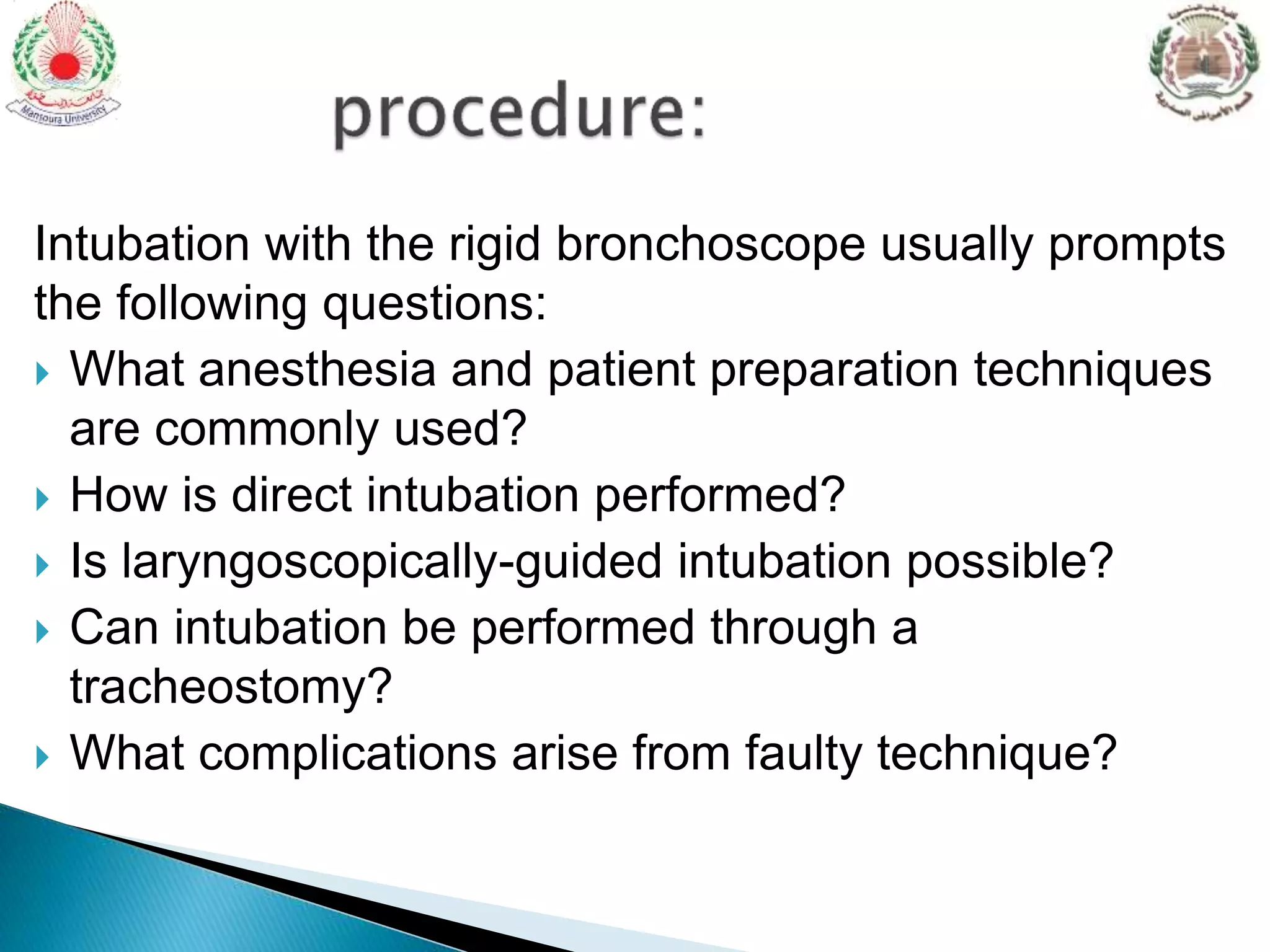 Rigid bronchoscopy | PPTX