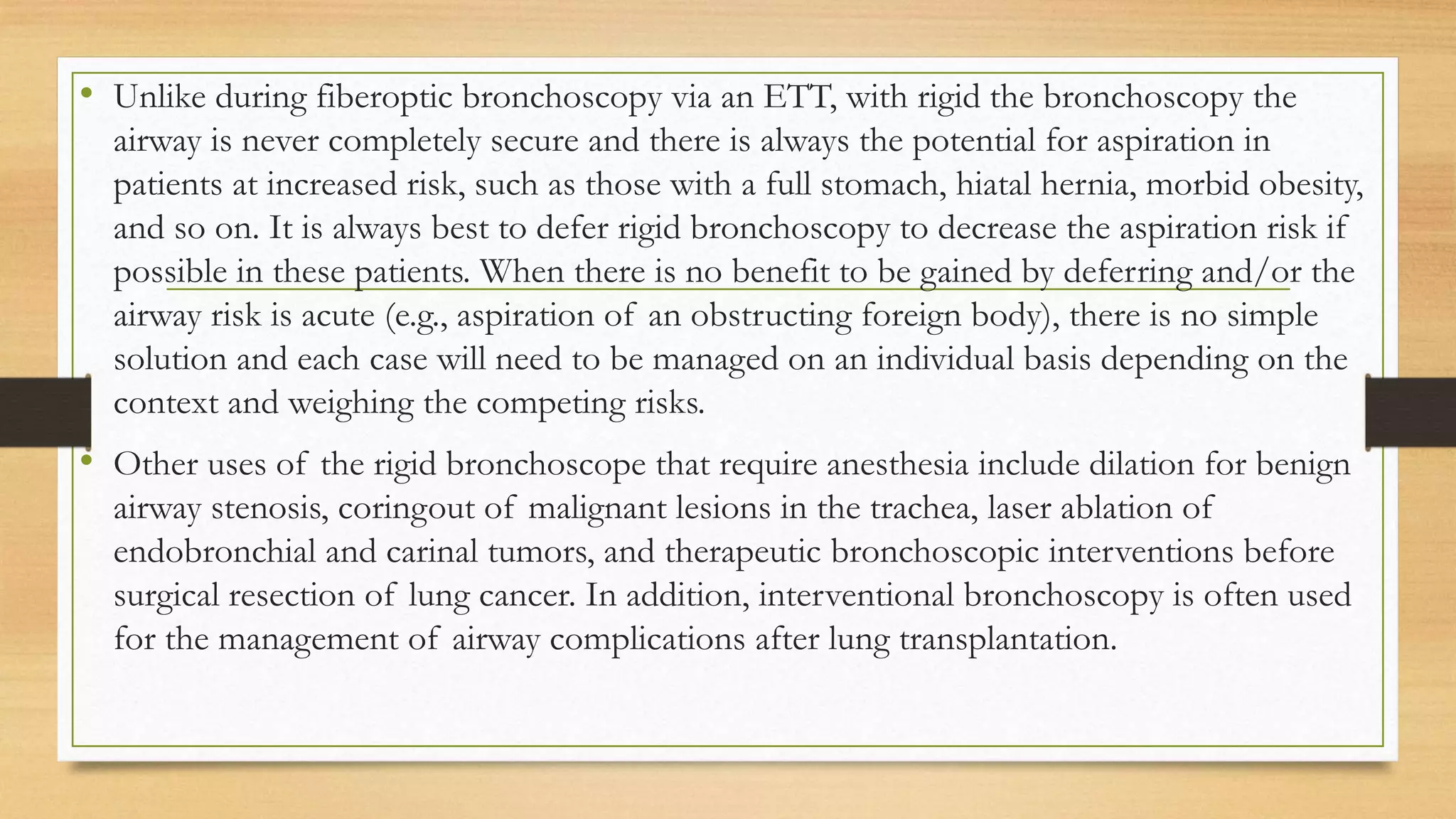 Rigidbronchoscopy,mediatinoscopy,ebus | PPTX