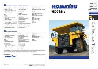 HD785 - Rigid Dump Truck | PDF