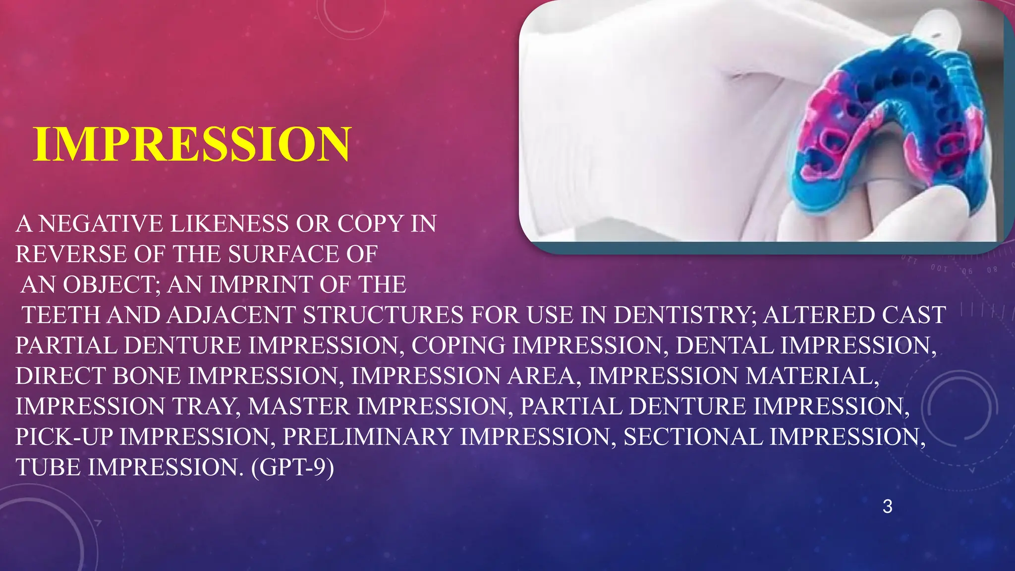 RIGID IMPRESSION MATERIALS in prosthodontics | PPTX