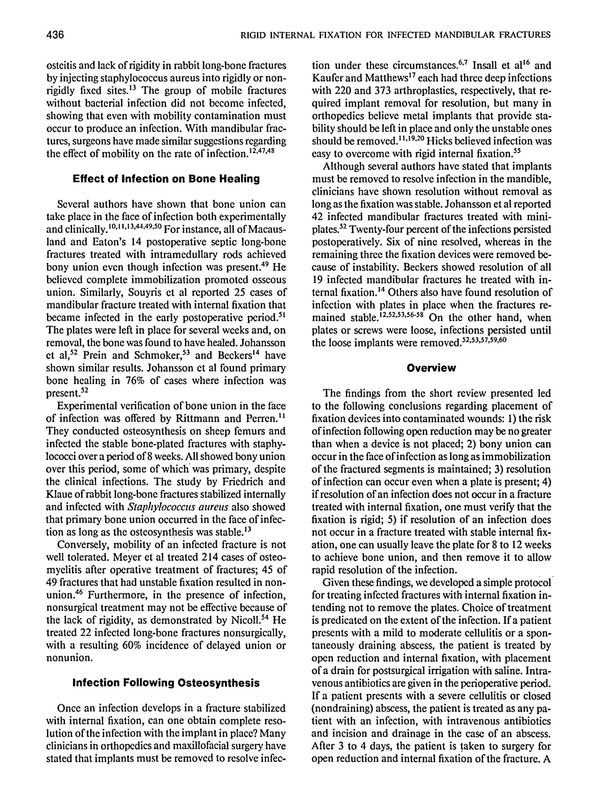Rigid internal fixation for mandibular of infected mandibular fractures ...