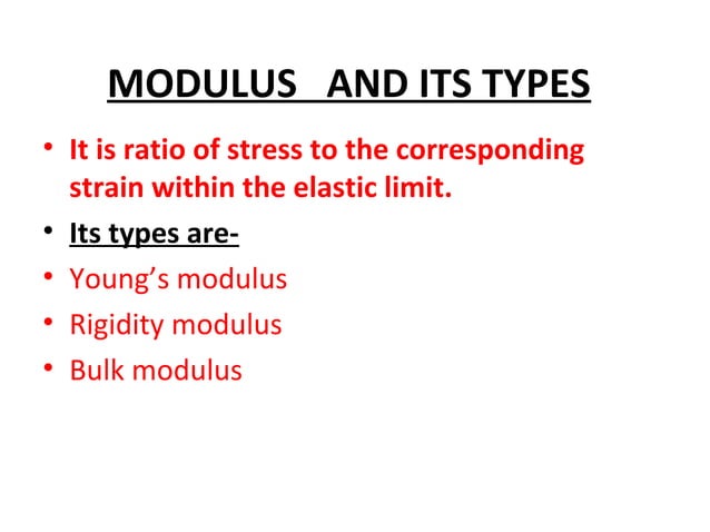 YOUNG’S MODULUS OF BRASS | PPT