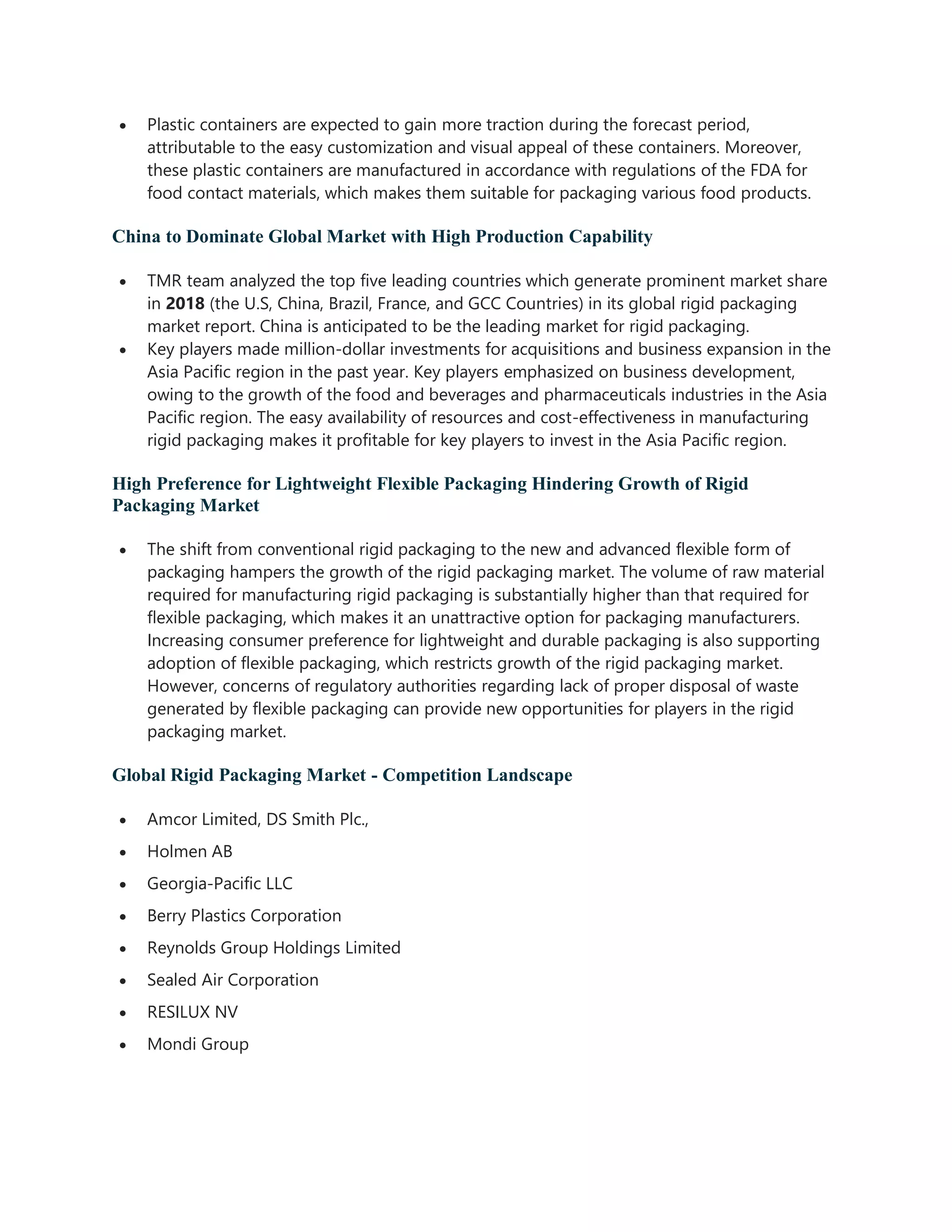 Rigid packaging market | PDF