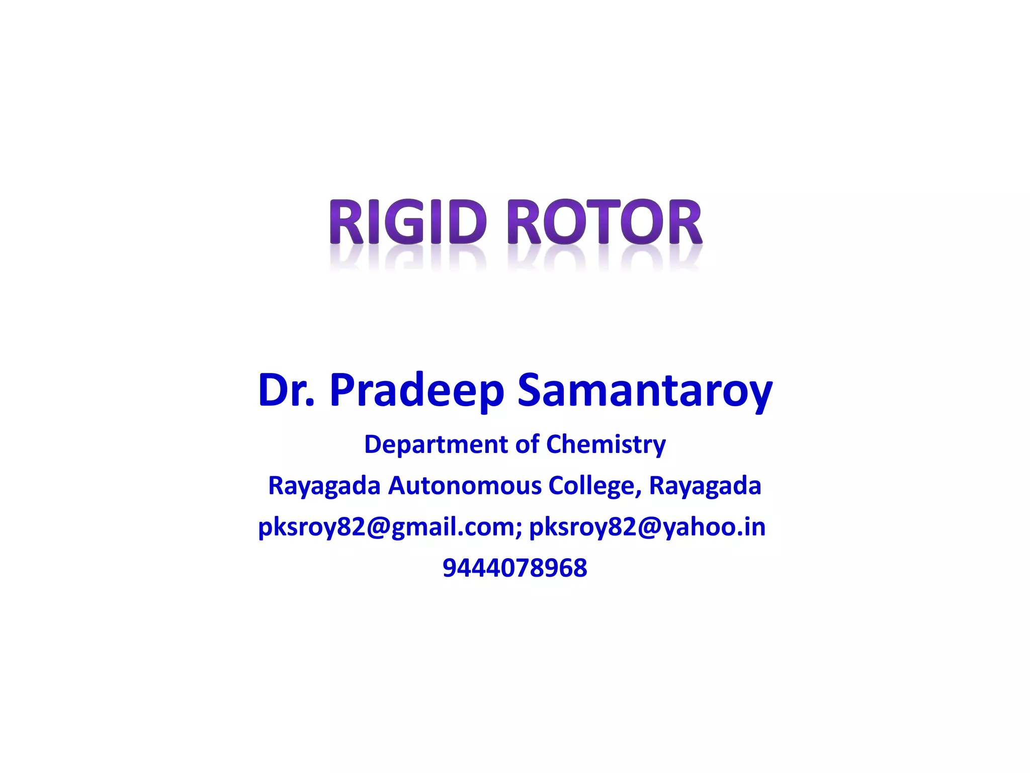 Rigid rotor | PDF | Physics | Science