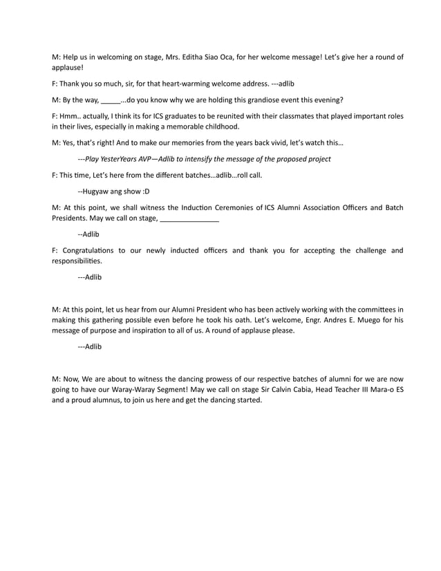 SCRIPT-FOR-THE-GRAND-ALUMNI-HOMECOMING.docx | Oldies/Adult Standards ...