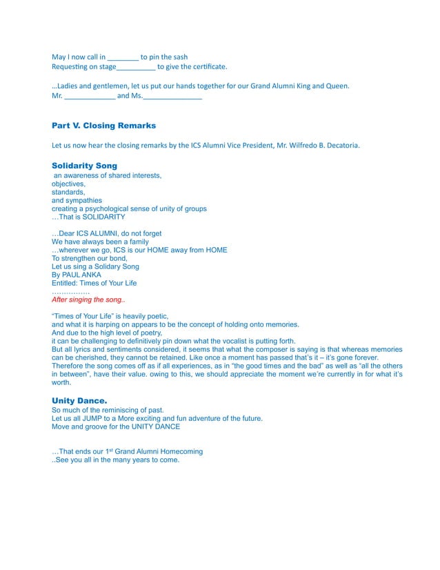 SCRIPT-FOR-THE-GRAND-ALUMNI-HOMECOMING.docx | Oldies/Adult Standards | Music