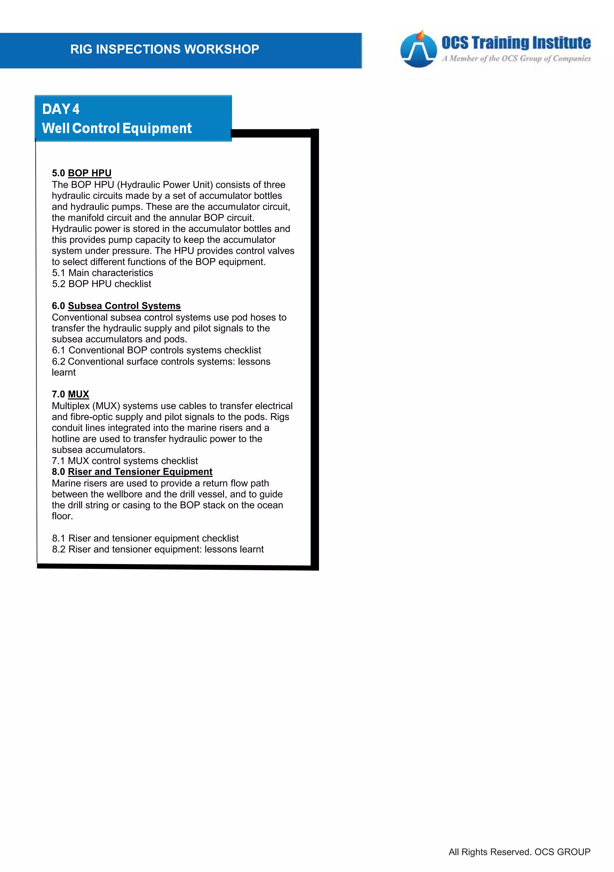 "IADC Accredited Rig Inspection Workshop" | PDF