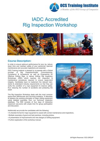 "IADC Accredited Rig Inspection Workshop" | PDF