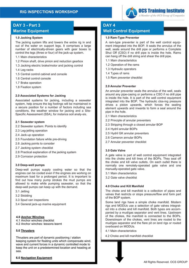 "IADC Accredited Rig Inspection Workshop" | PDF | Home Appliances ...