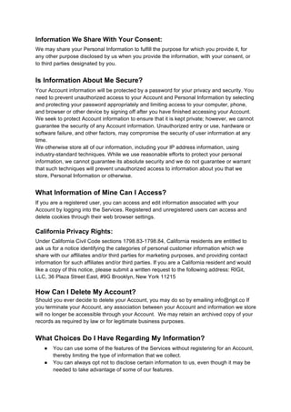 RIGit Privacy Policy | PDF | Internet | Computing