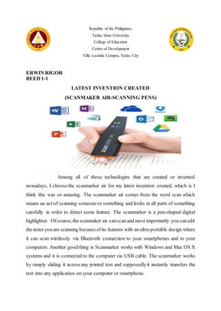 Oldest and latest invention created - Assignment #1 | PDF