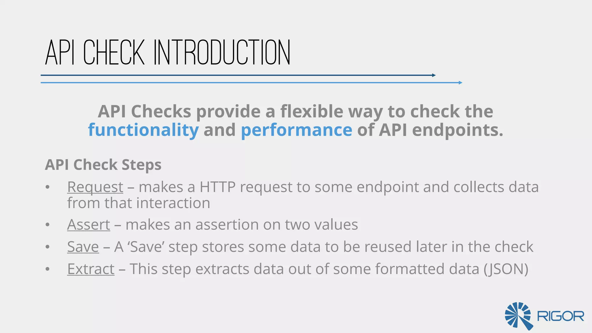 API Check Overview - Rigor Monitoring | PPT