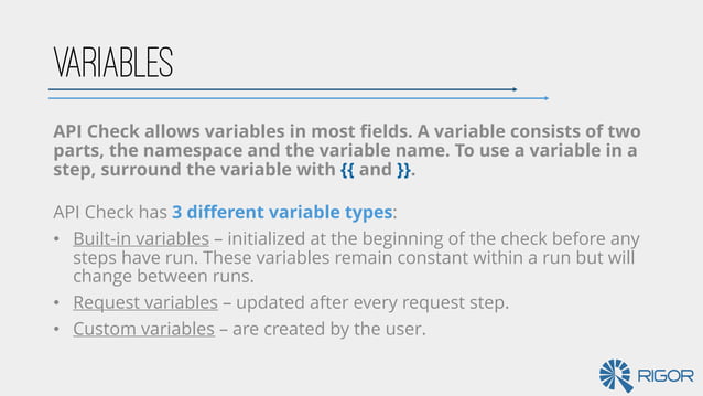 API Check Overview - Rigor Monitoring | PPT