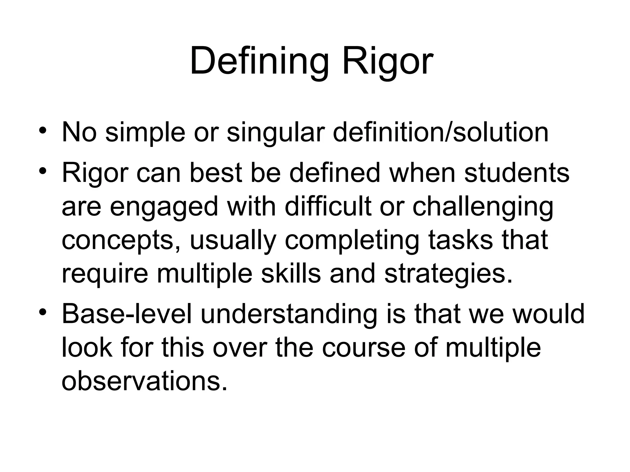 Rigor in the classroom | PPT