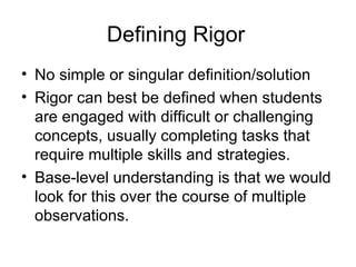 Rigor in the classroom | PPT