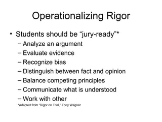 Rigor in the classroom | PPT