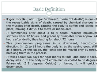 Rigor Mortis Forensics